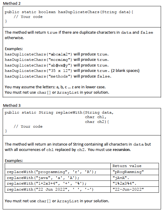 Solved Question 1 Write a Java program containing the static | Chegg.com