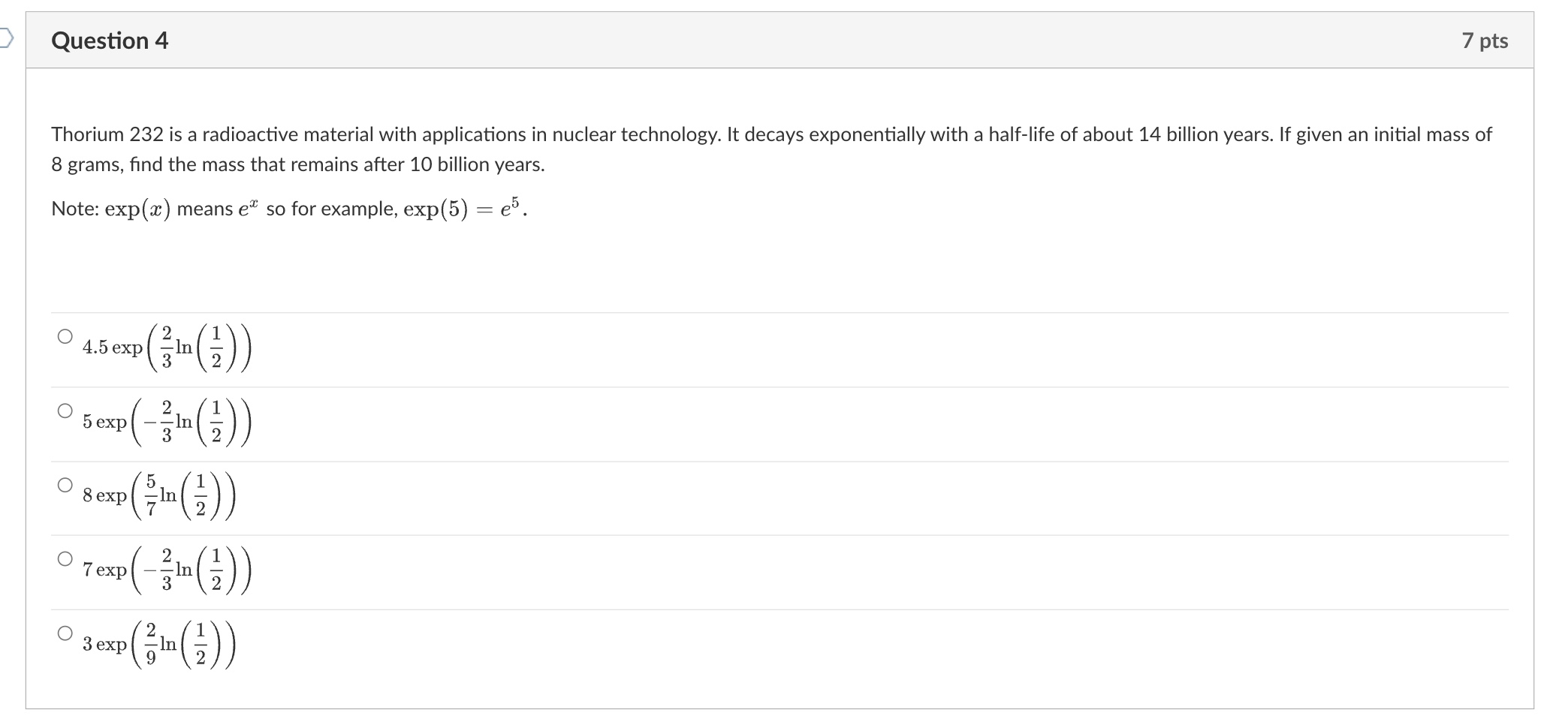 Solved Thorium 232 is a radioactive material with | Chegg.com
