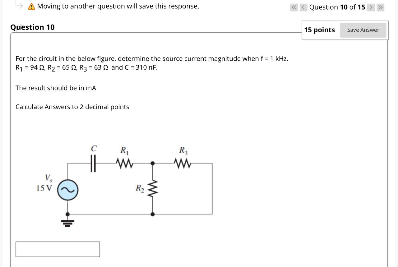 Solved Question 10For the circuit in the below figure, | Chegg.com