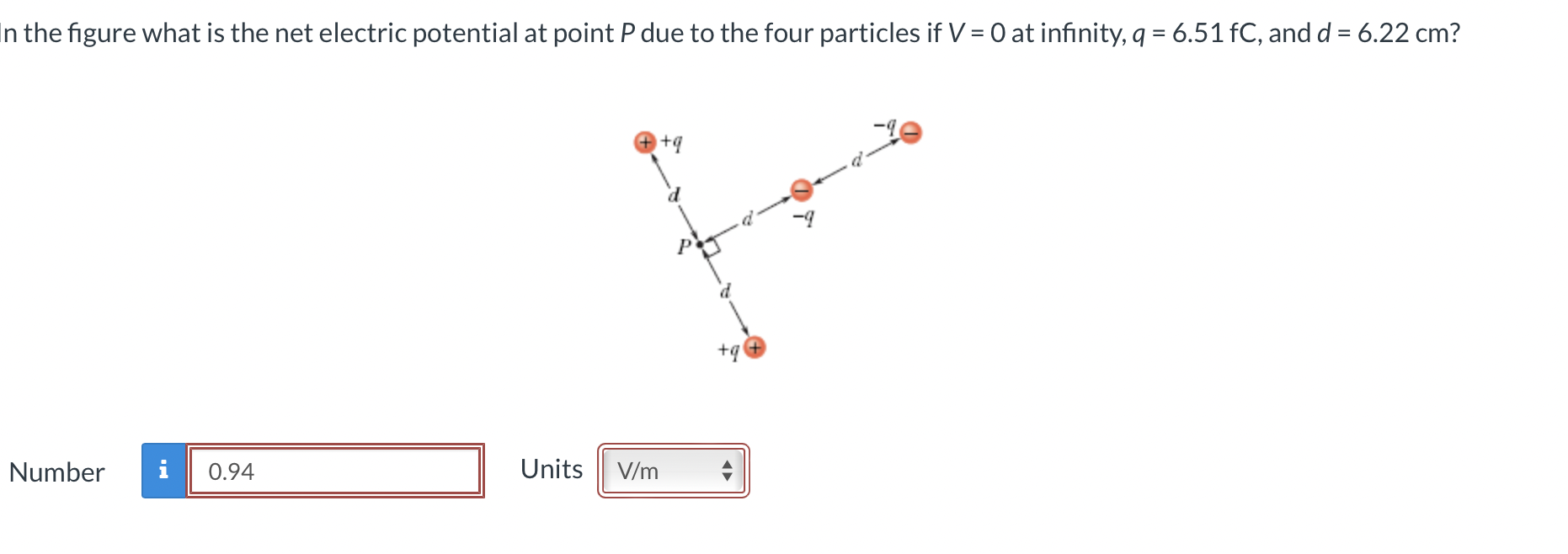 Solved In the figure what is the net electric potential at | Chegg.com