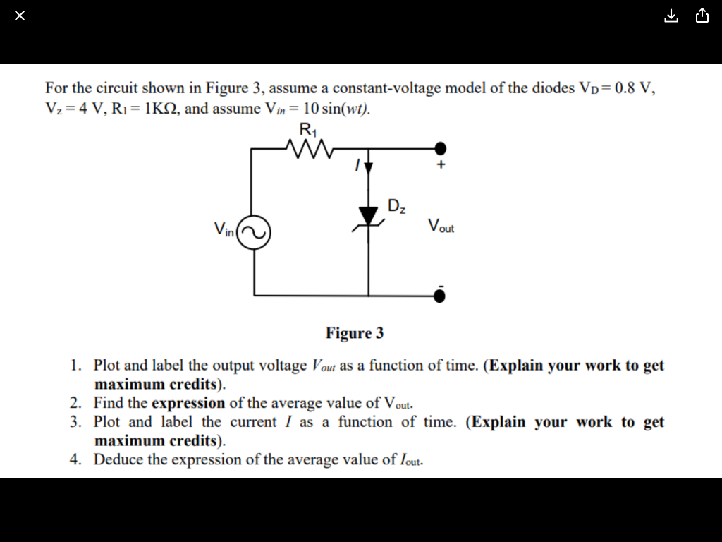 Solved х For the circuit shown in Figure 3, assume a | Chegg.com