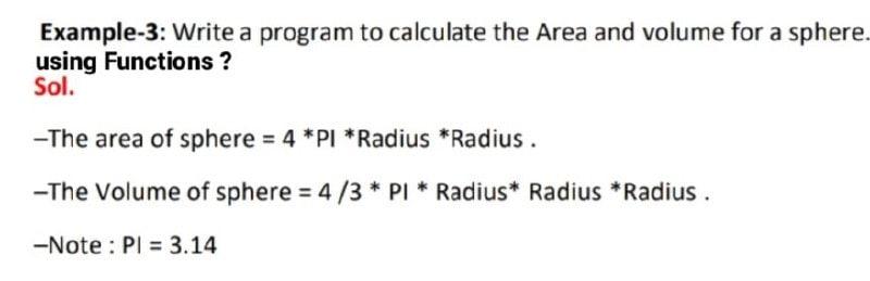Solved Example-3: Write a program to calculate the Area and | Chegg.com
