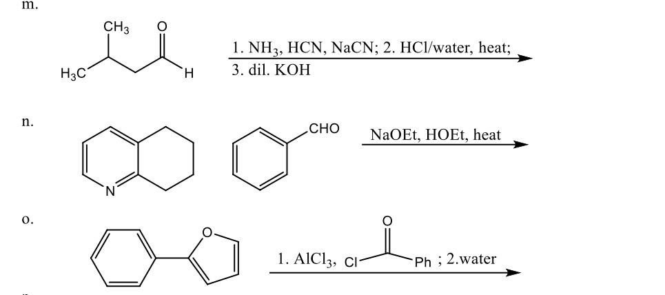 Solved m. CH3 1. NH3, HCN, NaCN; 2. HCl/water, heat; 3. dil. | Chegg.com
