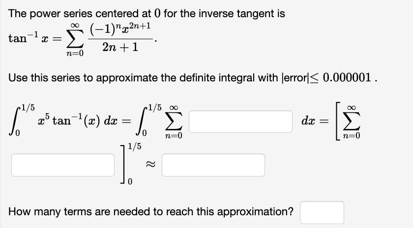 Solved The power series centered at 0 for the inverse | Chegg.com