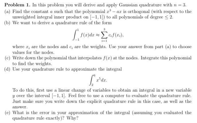 Solved Problem I. In this problem you will derive and apply | Chegg.com