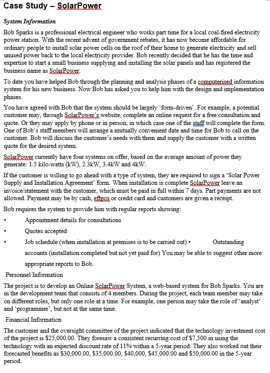 MS Project Gantt Chart For the Online SolarPower | Chegg.com
