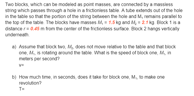 Solved Two blocks, which can be modeled as point masses, are | Chegg.com