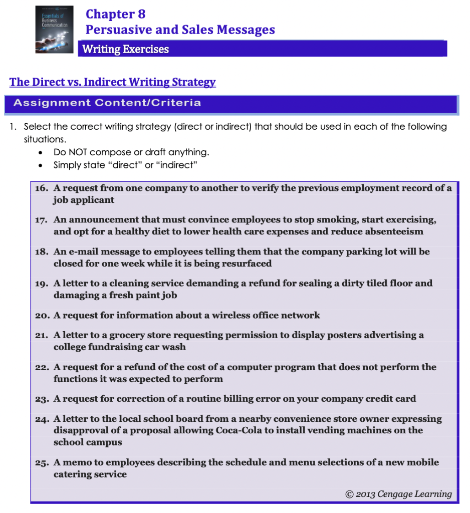Chapter 8 Persuasive and Sales Messages Writing | Chegg.com