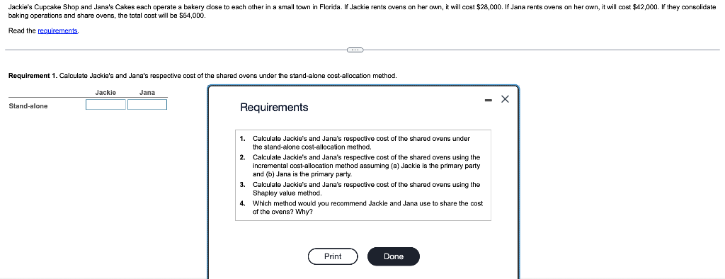 Solved beking operations and share ovens, the total cost | Chegg.com