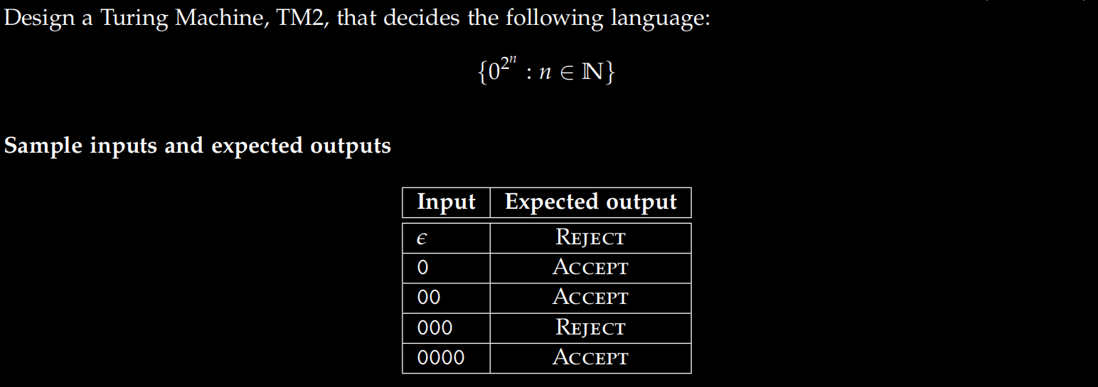 Solved Design a Turing Machine, TM2, that decides the | Chegg.com