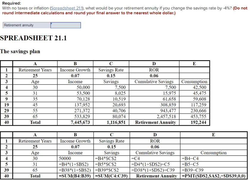 Solved SPREADSHEET 21.1The savings plan | Chegg.com