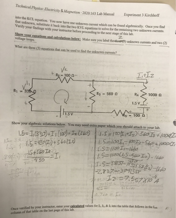 Solved I need a formal lab report about Kirchhoff rules: | Chegg.com