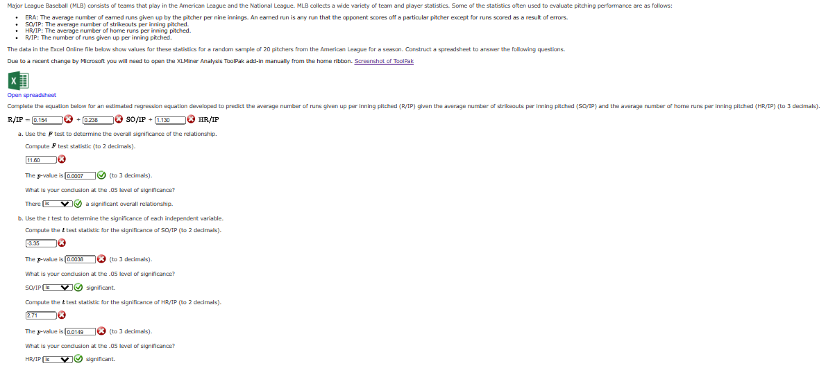 Solved - SO/IP: The average number of strikeouts per inning | Chegg.com
