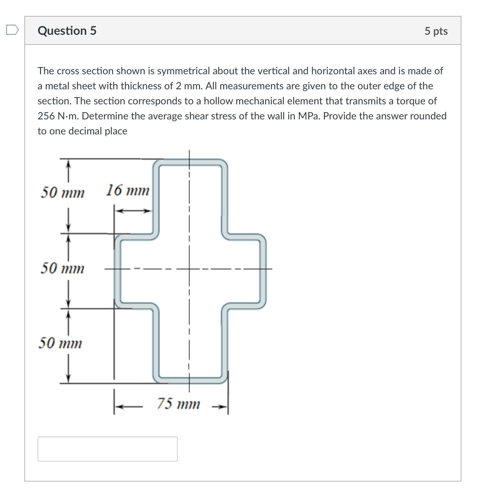 Solved Question 55 ﻿ptsThe cross section shown is | Chegg.com