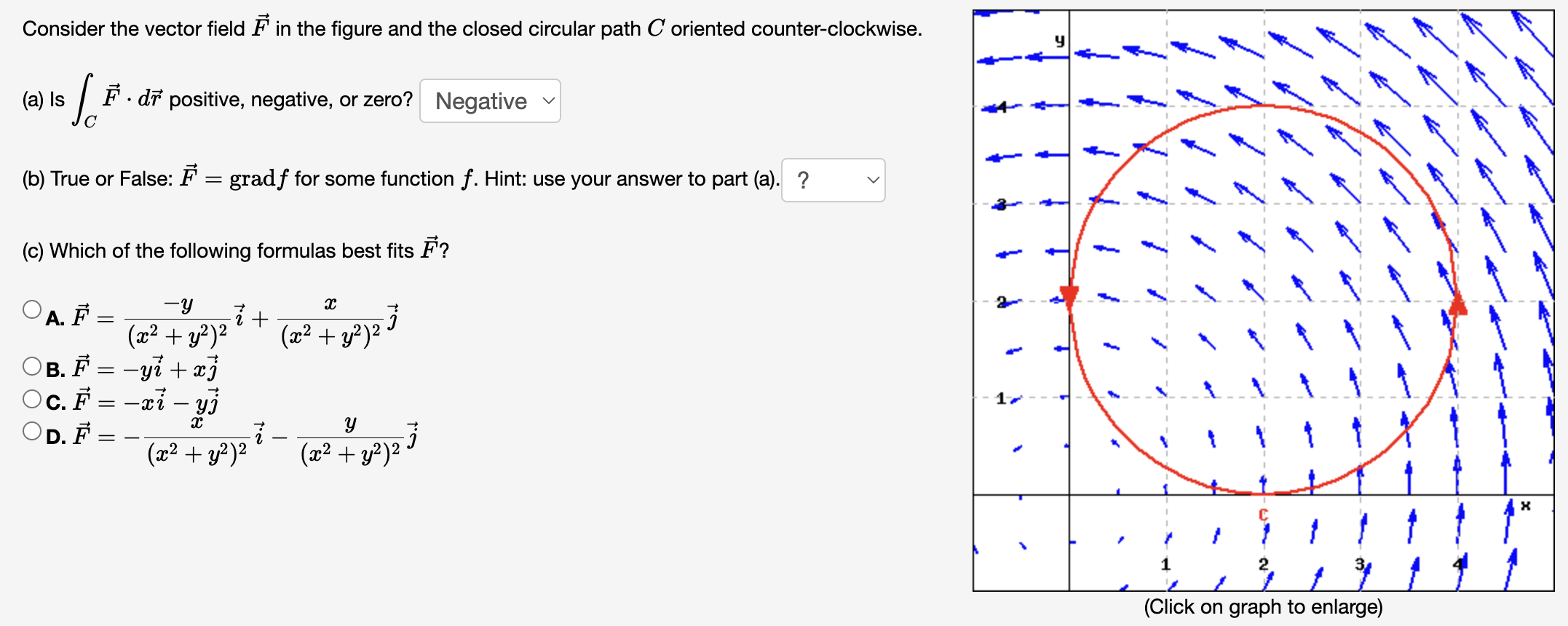 Consider the vector field vec(F) ﻿in the figure and | Chegg.com