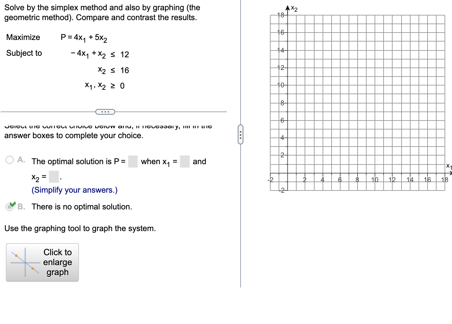 Solved Solve by the simplex method and also by graphing (the | Chegg.com
