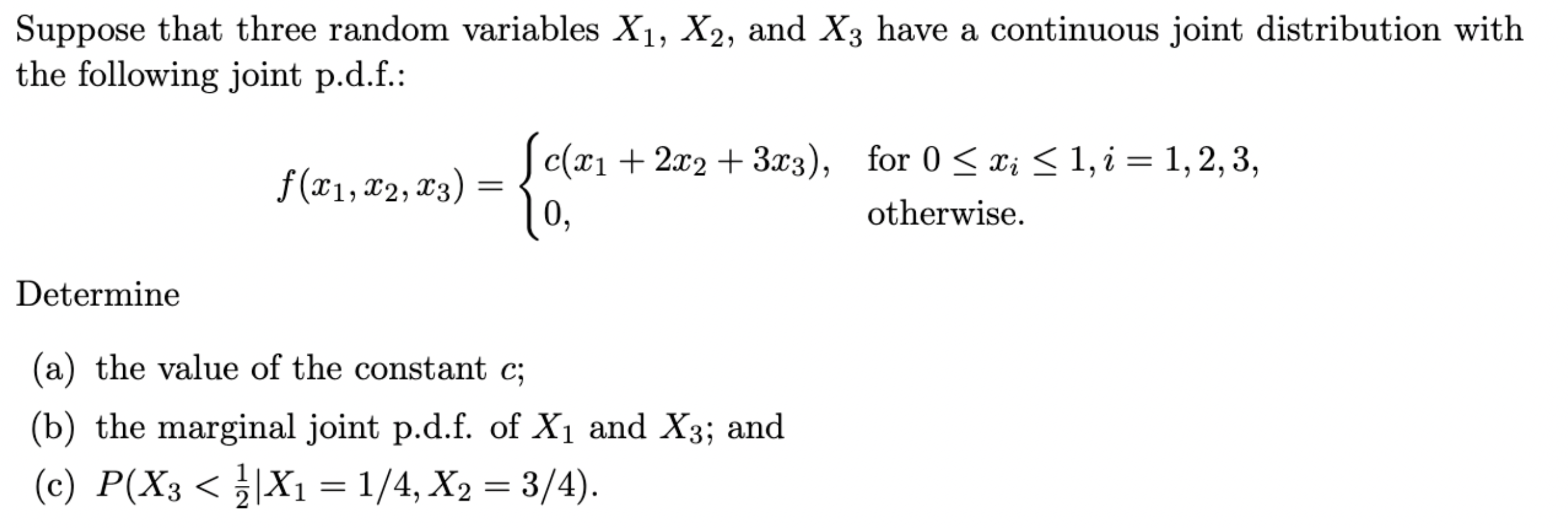 Solved Suppose that three random variables X₁, X2, and X3 | Chegg.com