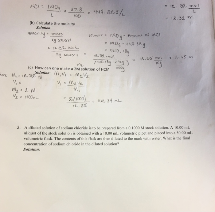 Solved IOD (b) Calculate the molality Solution 0g-9.82g | Chegg.com