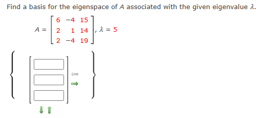 Solved Find a basis for the eigenspace of A associated with | Chegg.com