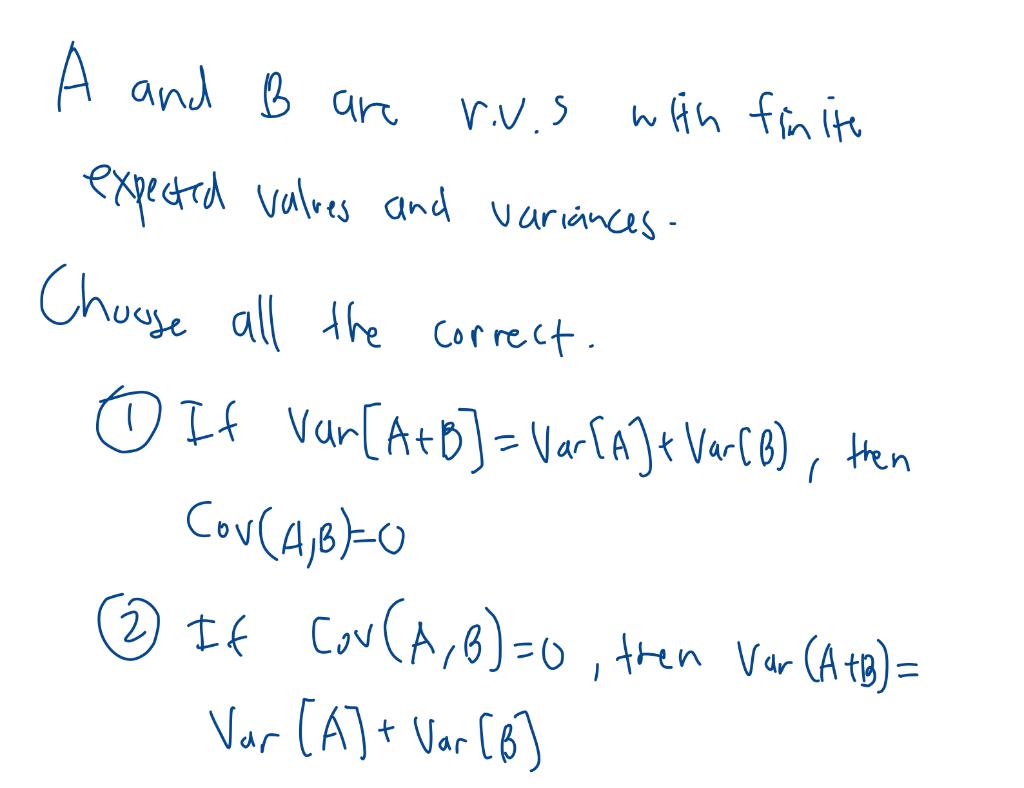Solved r.v.s A and B are with finite expected valves and | Chegg.com