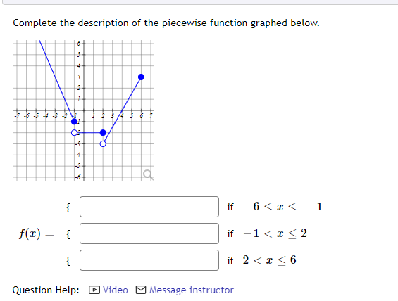 Solved Complete the description of the piecewise function | Chegg.com