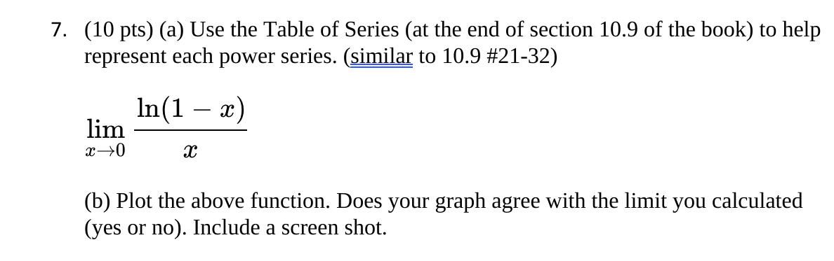 Solved (10 pts) (a) Use the Table of Series (at the end of | Chegg.com