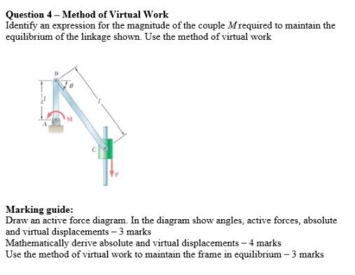 Solved Question 4 - Method of Virtual Work Identify an | Chegg.com