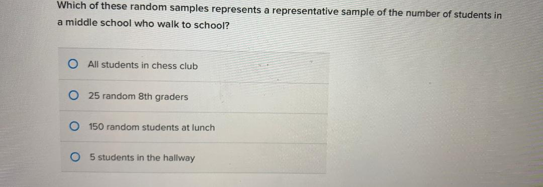 Solved Which of these random samples represents a | Chegg.com