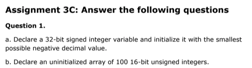 Solved Assignment 3C: Answer the following questions | Chegg.com