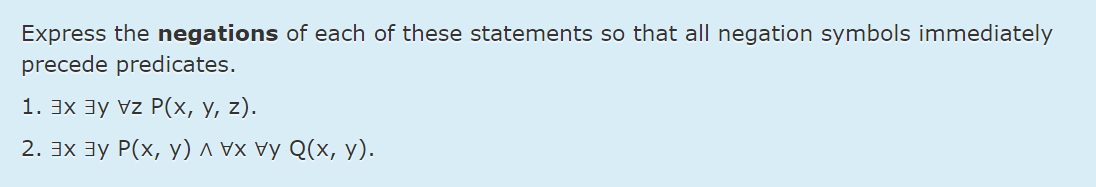 Solved Express the negations of each of these statements so | Chegg.com