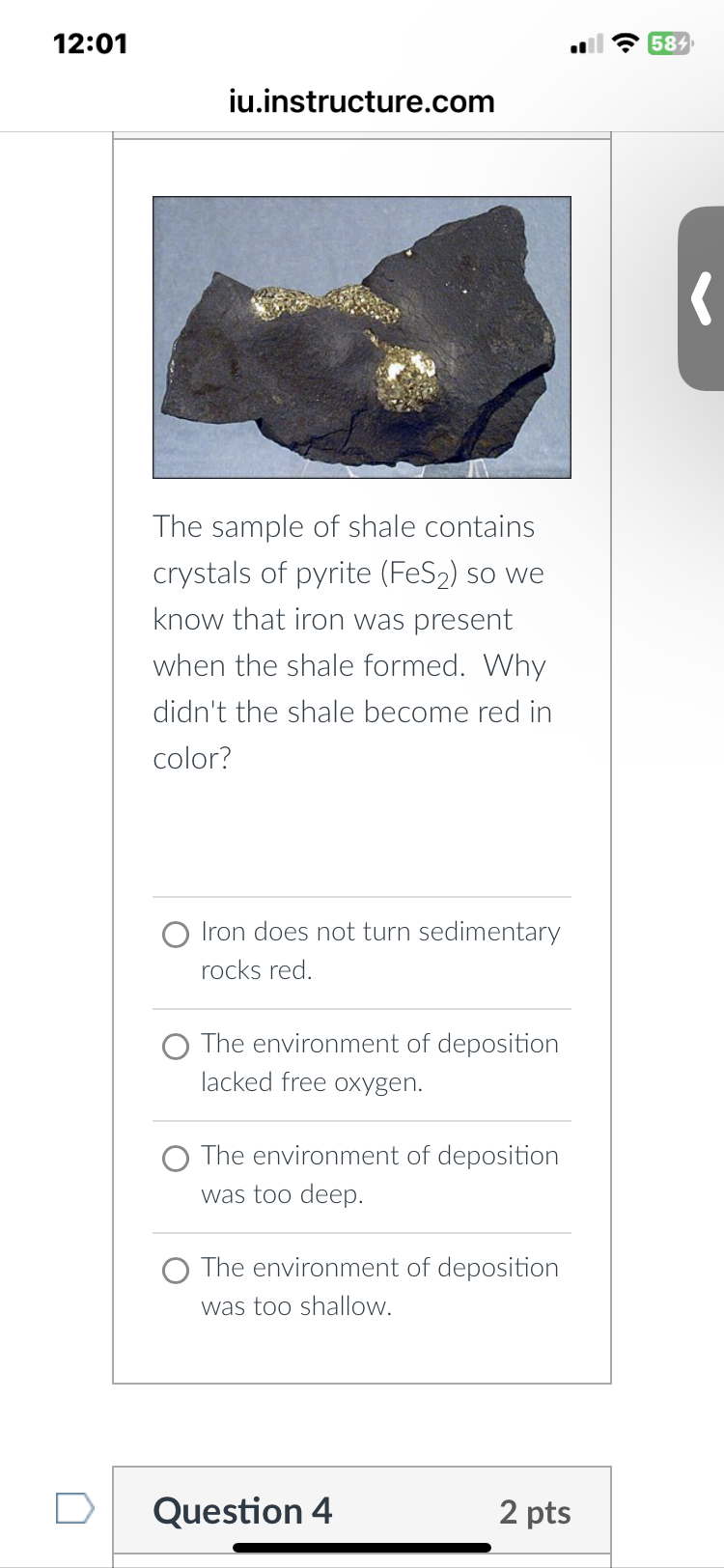 Solved iu.instructure.com The sample of shale contains | Chegg.com
