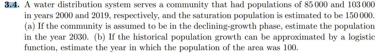 Solved 3.4. A water distribution system serves a community | Chegg.com