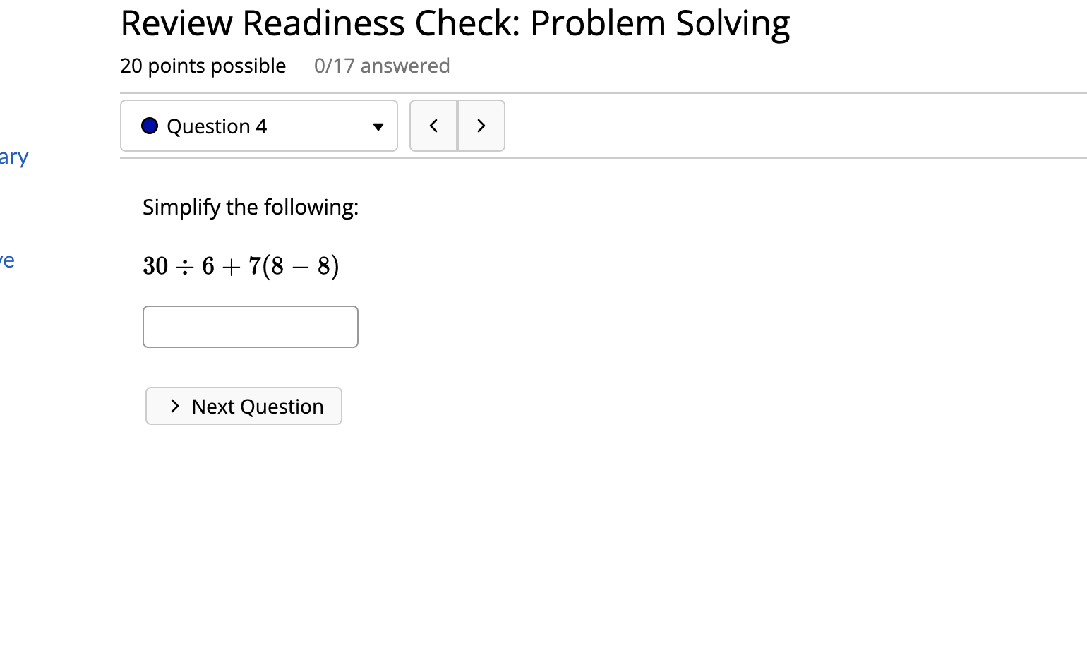 Solved Review Readiness Check: Problem Solving Progress | Chegg.com