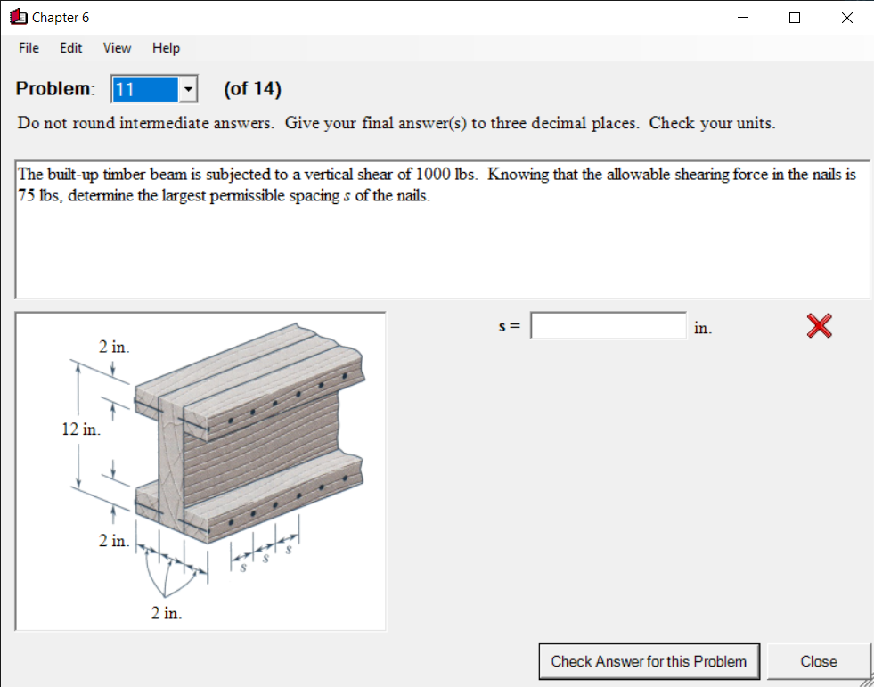 Solved Chapter 6 - x X File Edit View Help Problem: 11 (of | Chegg.com