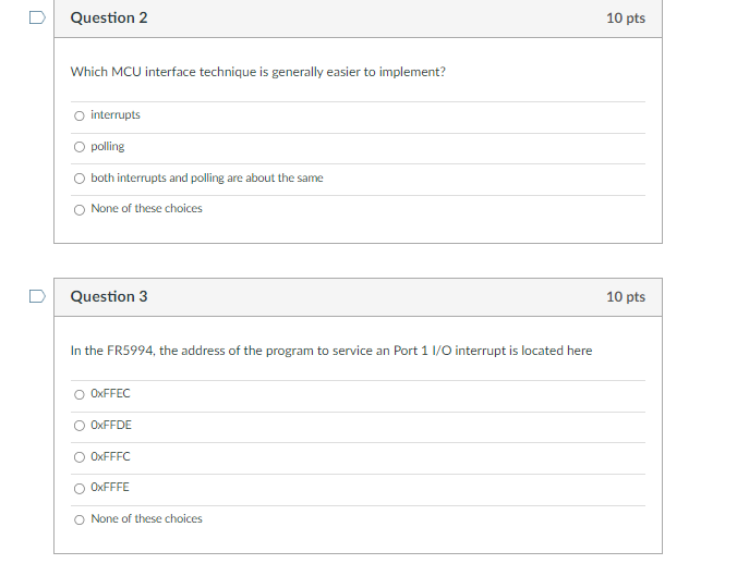 Solved Which MCU interface technique is generally easier to | Chegg.com