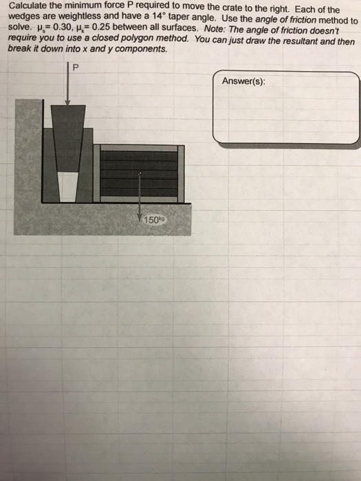 Solved Calculate the minimum force P required to move the | Chegg.com