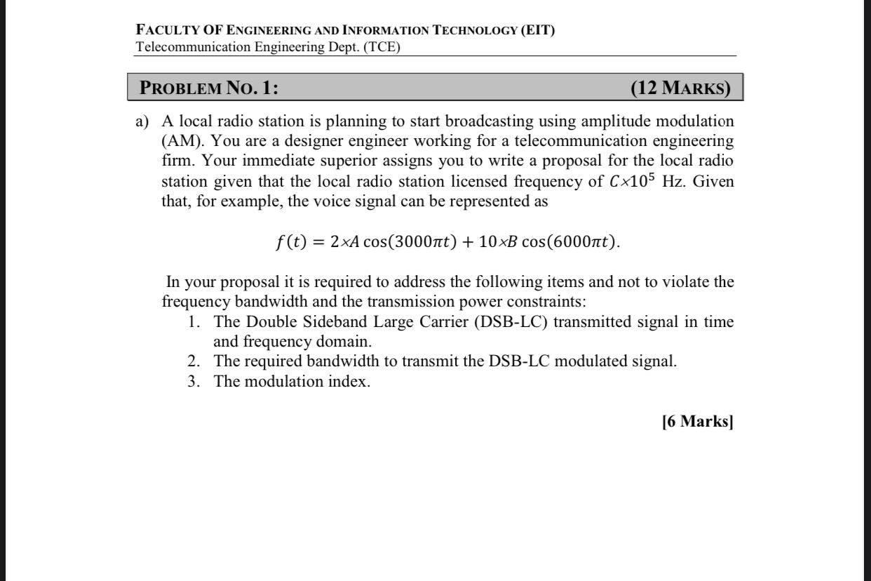 Solved FACULTY OF ENGINEERING AND INFORMATION TECHNOLOGY | Chegg.com
