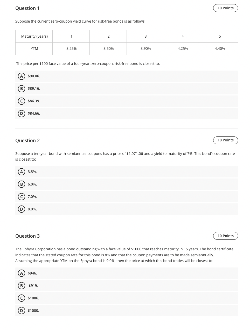 Solved Suppose The Current Zero Coupon Yield Curve For