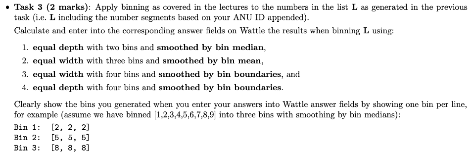Solved L=[7,20,32,14,42,55,91,84,56,42,13,74]- Task 3 (2 | Chegg.com