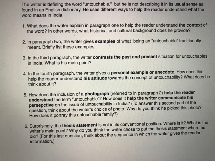 275 The Untouchable A word that is extremely common | Chegg.com