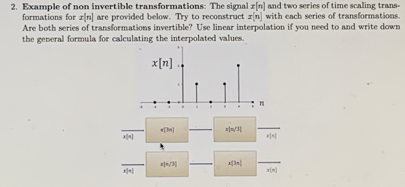 Solved 2. Example of non invertible transformations: The | Chegg.com