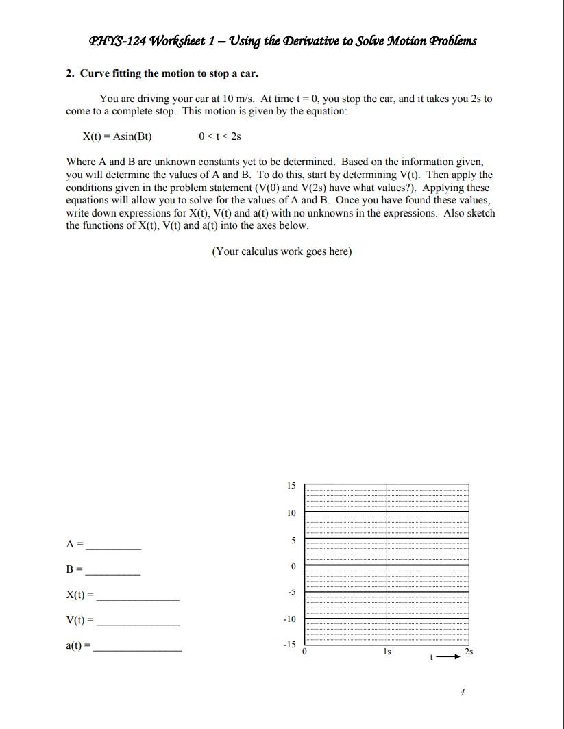 Solved PHPSS-124 Worksheet 1-Using the Derivative to Solve | Chegg.com