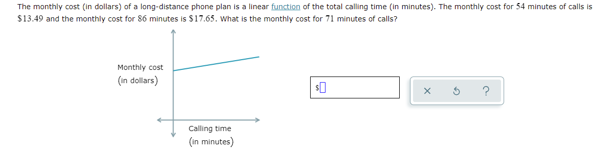 Solved The monthly cost in dollars) of a long-distance phone | Chegg.com
