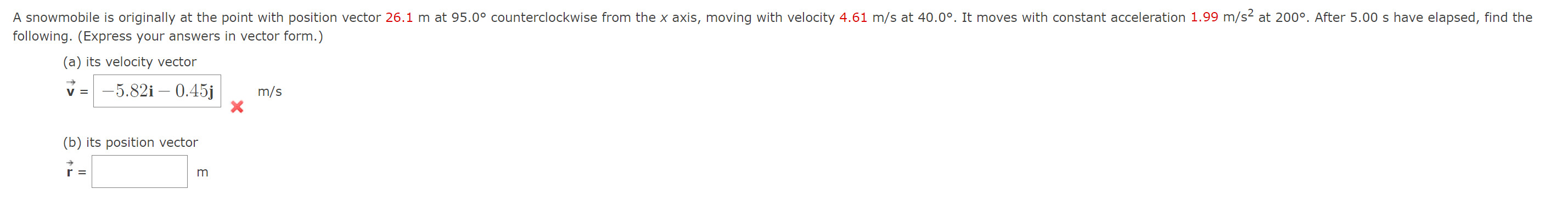 Solved following. (Express your answers in vector form.) (a) | Chegg.com