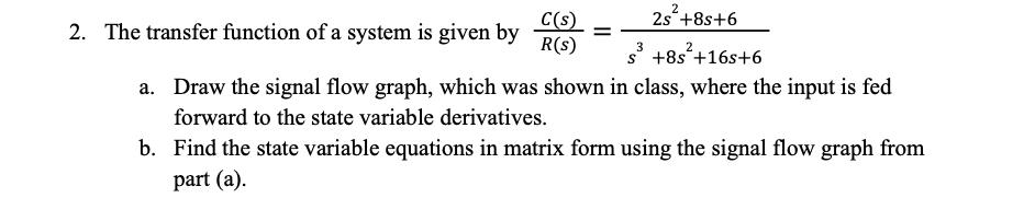 Solved The transfer function of a system is given by | Chegg.com