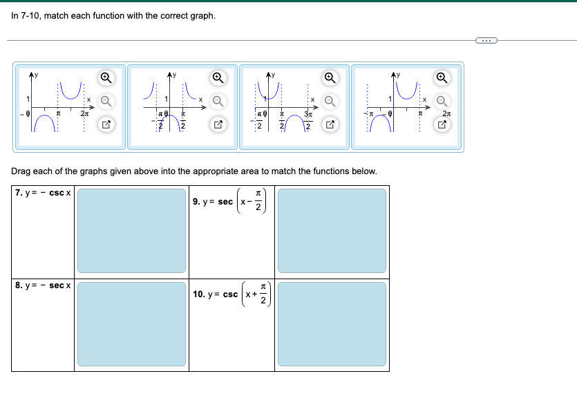 Solved In 7-10, match each function with the correct graph. | Chegg.com