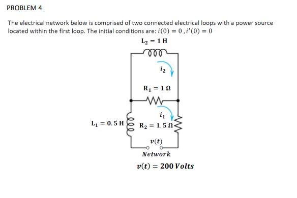 Solved PROBLEM 4 The electrical network below is comprised | Chegg.com