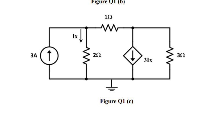 Solved (c) Calculate the current Ix as shown in Figure Q1(c) | Chegg.com