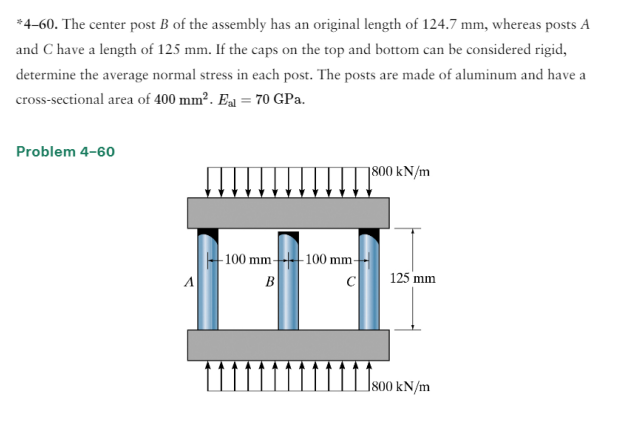 Solved *4-60. The center post B of the assembly has an | Chegg.com