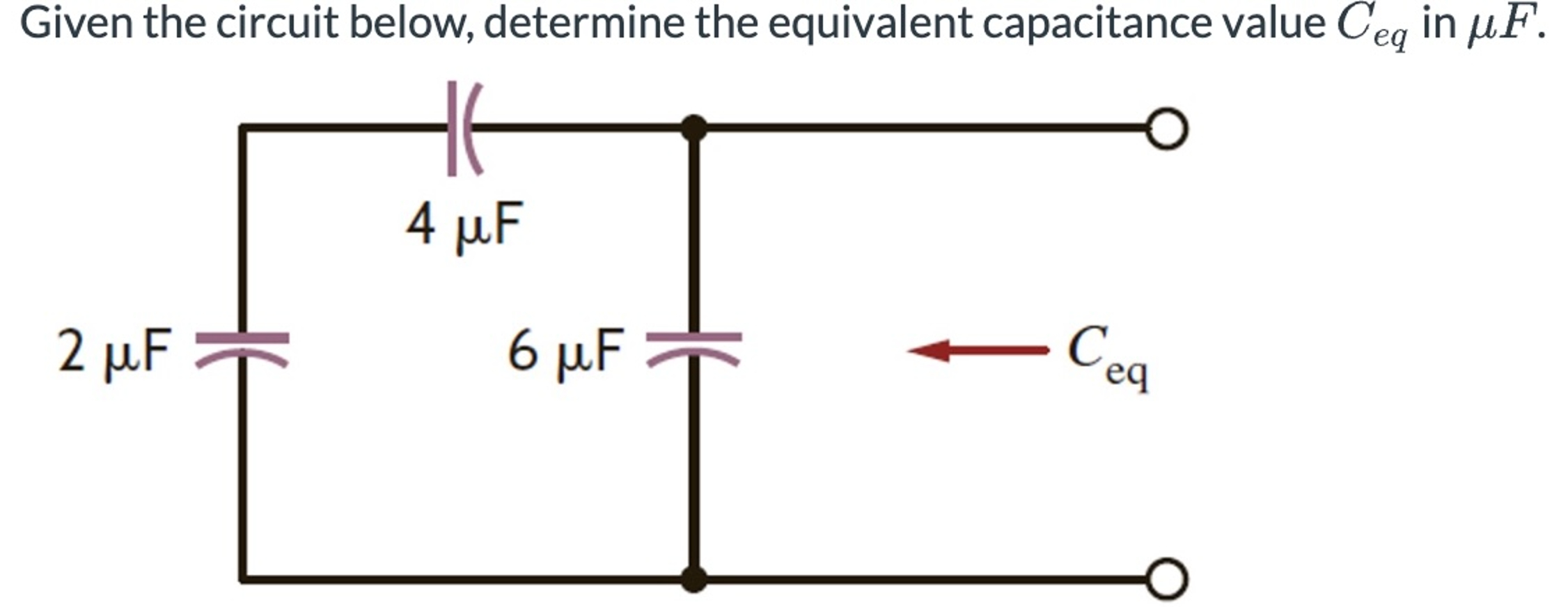 Solved Given the circuit below, determine the equivalent | Chegg.com
